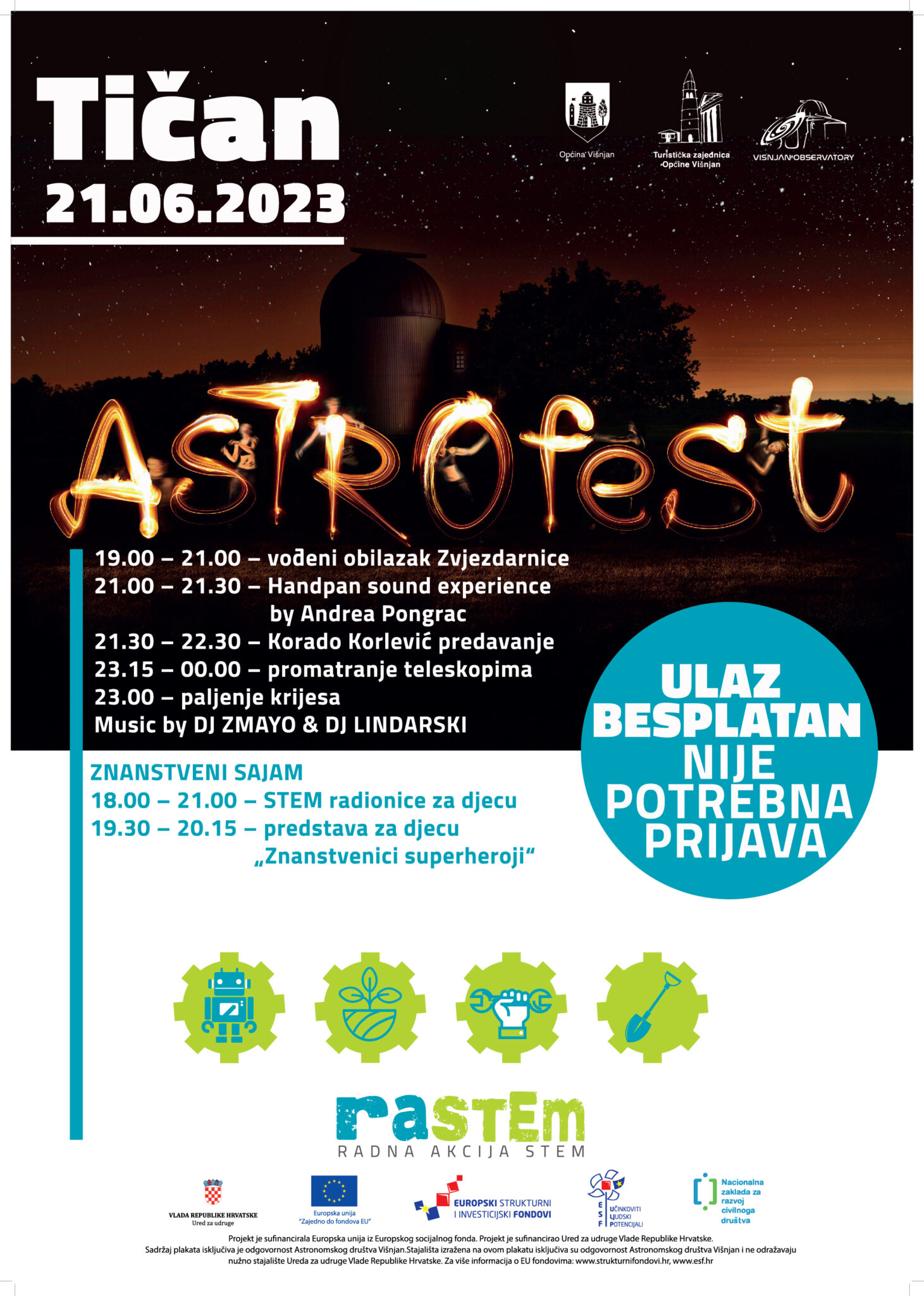 Astrofest i Znanstveni sajam 2023 – Program – Astronomsko društvo Višnjan